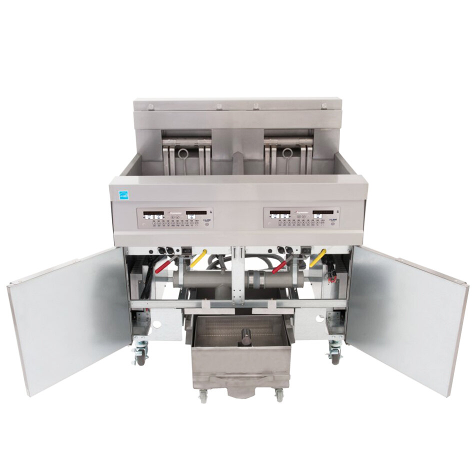 Frymaster 21814EFC 120 lb. 2 Unit Electric Floor Fryer System with CM3 ...