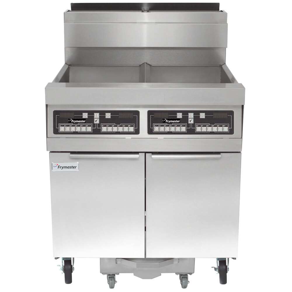 Frymaster SCFHD250G 100 lb. 2 Unit Natural Gas Floor Fryer System with ...