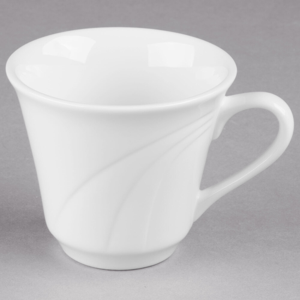 Libbey 905437889 Elan 9 oz. Royal Rideau White Tall Porcelain Tea Cup ...