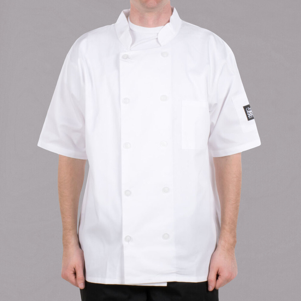 Chef Revival Bronze J105 Unisex White Customizable Short Sleeve Chef ...