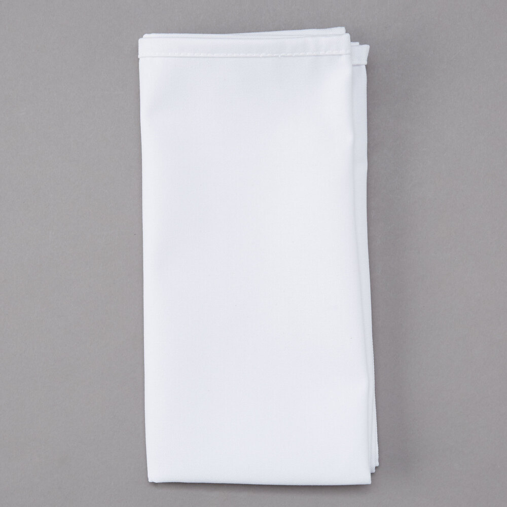 Intedge White 65/35 Polycotton Blend Cloth Napkins, 18" x 18" - 12/Pack