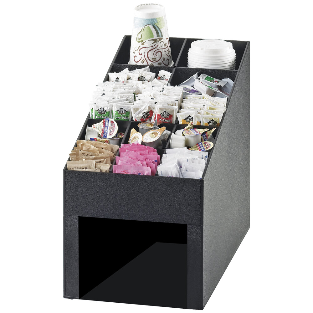 Cal-Mil 2042 Classic Black Cup / Lid / Condiment Organizer with Napkin ...