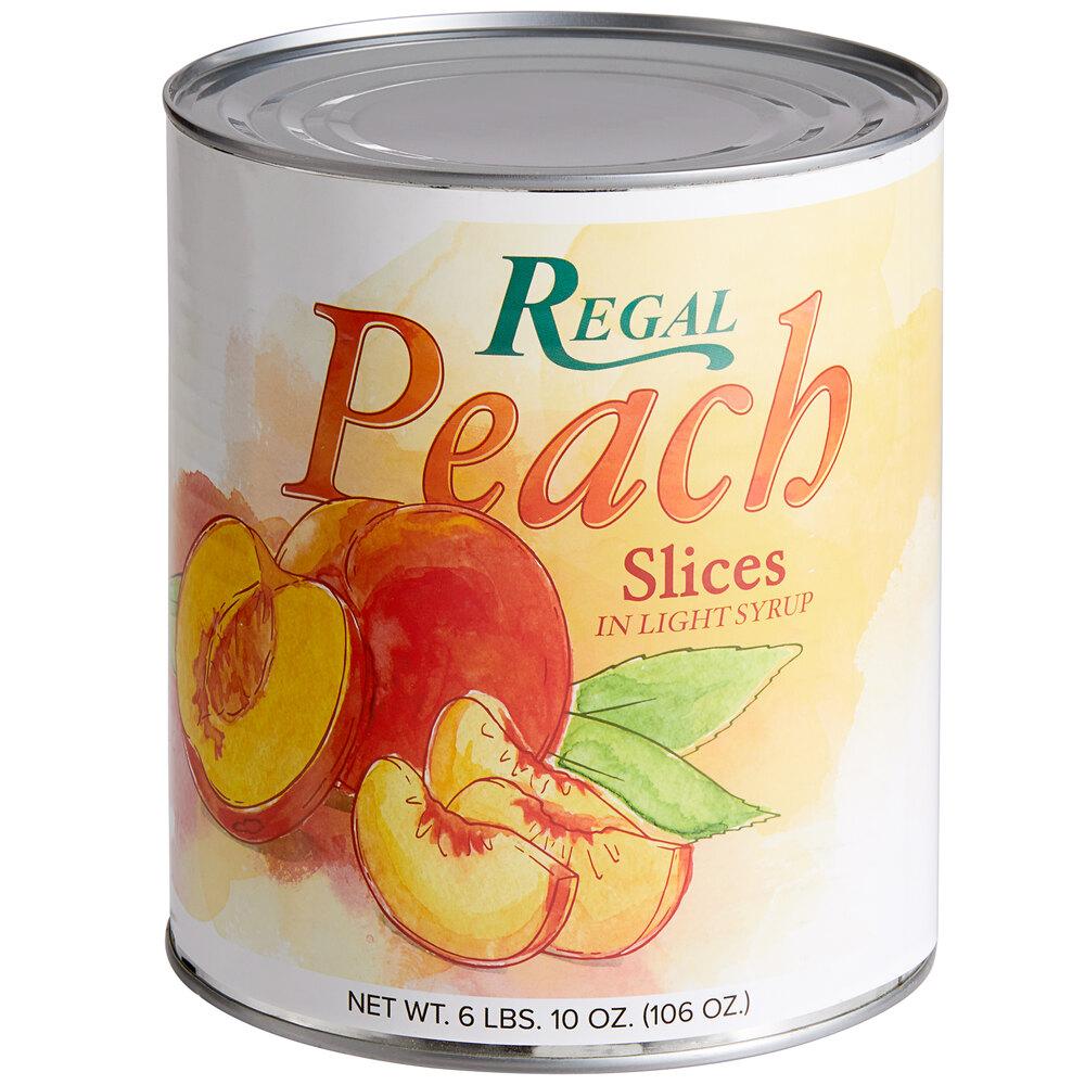 Regal Foods #10 Can Sliced Peaches in Light Syrup - 6/Case
