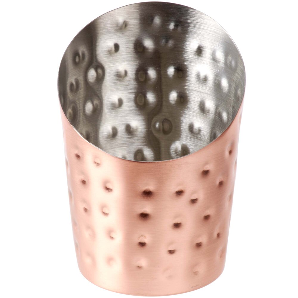 American Metalcraft FFCCH45 12 oz. Hammered Copper Plated Angled French ...