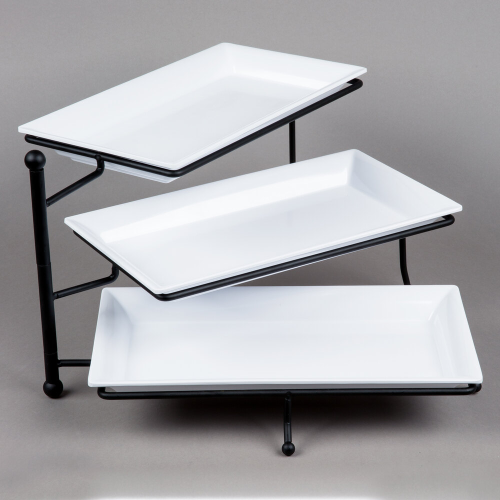 American Metalcraft TTMEL3 Ironworks Three-Tier Foldable Rectangular ...