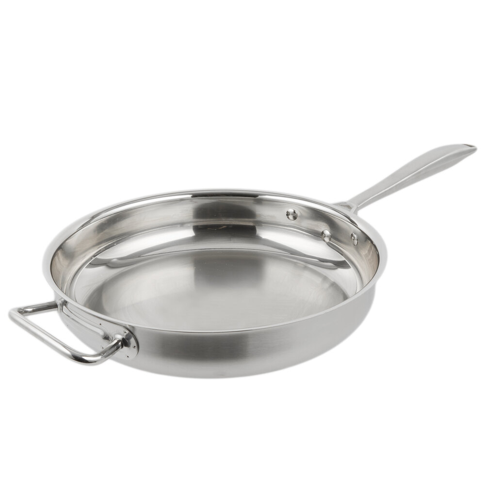 Vollrath 47753 Intrigue 12 1/2" Stainless Steel Fry Pan with Aluminum ...