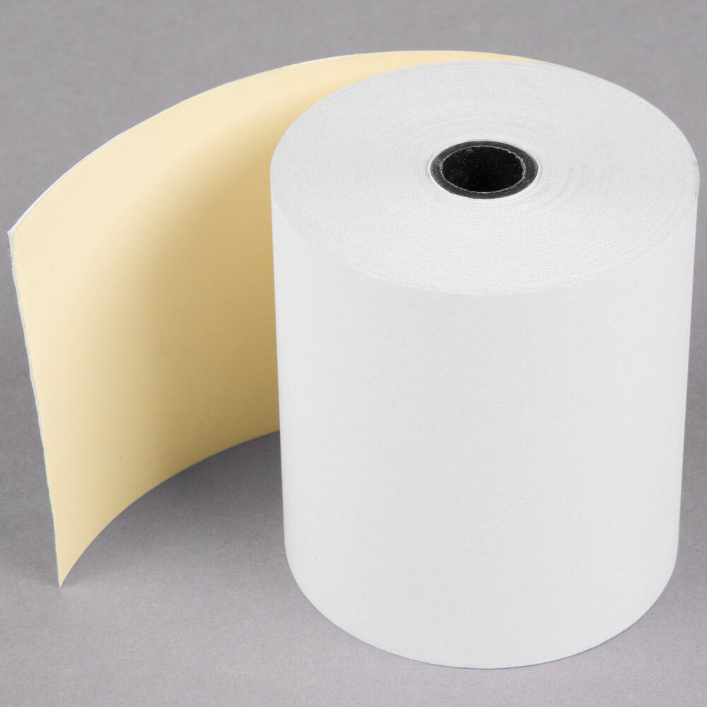 Point Plus 3" x 90' Carbonless 2-Ply Cash Register POS Paper Roll Tape ...
