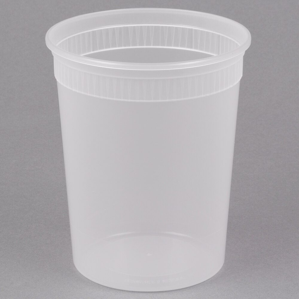 Pactiv/Newspring 32 oz. Translucent Round Deli Container - 24/Pack