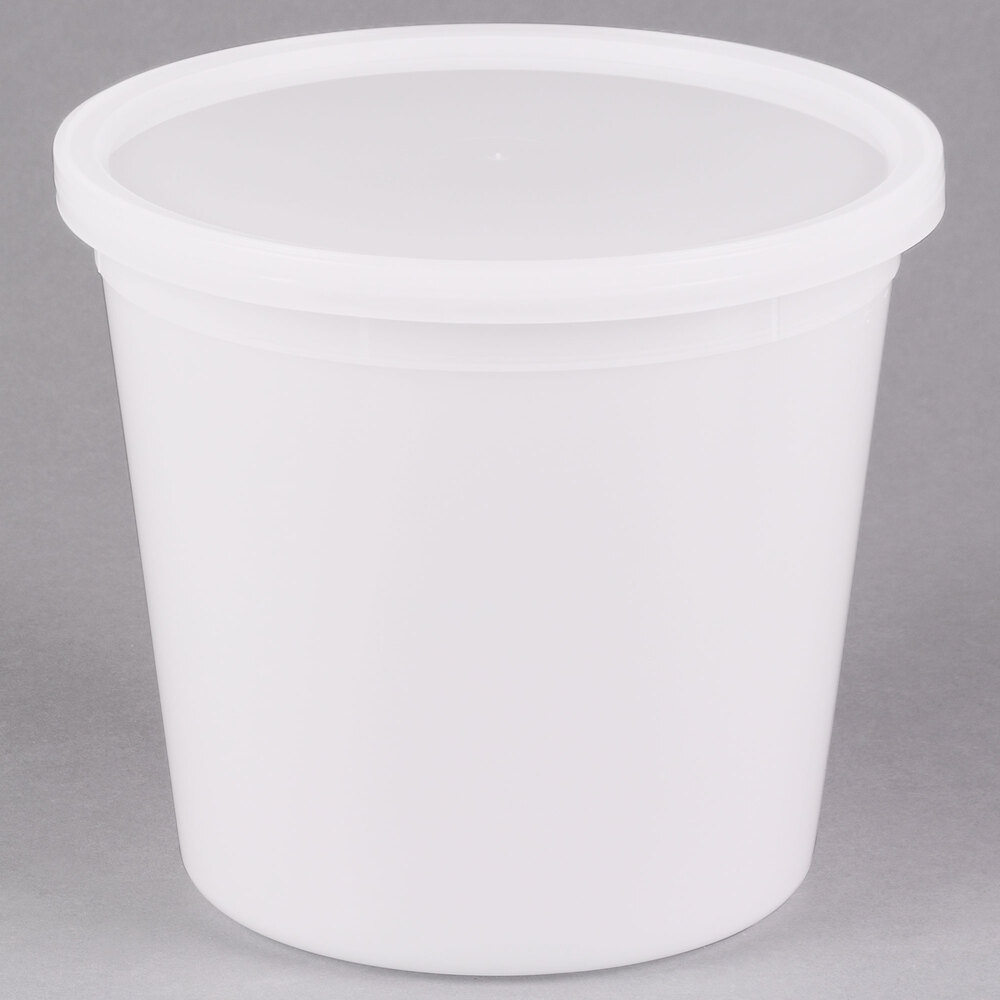 168 oz. Translucent Round Deli Container and Lid Combo Pack - 5/Pack
