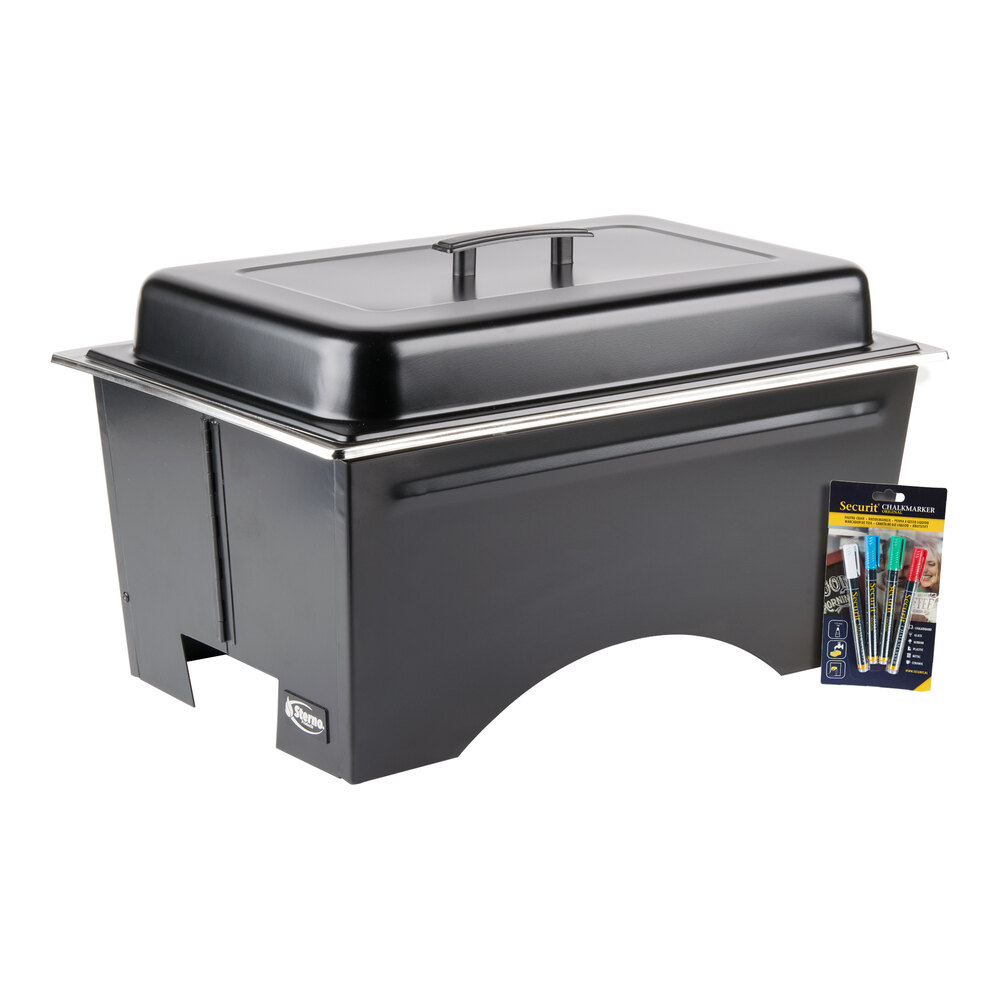 Sterno Full Size ChalkBoard Fold-Away WindGuard Chafer with Black Matte ...