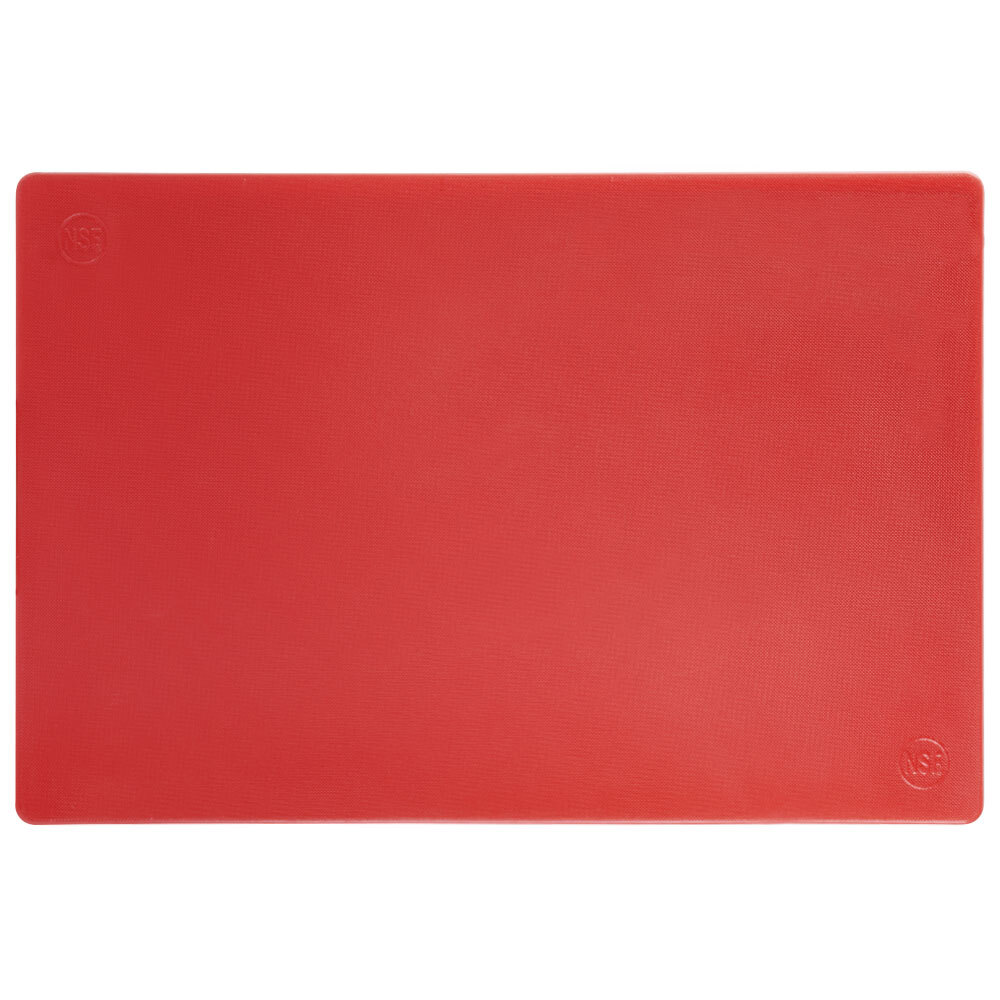 18" x 12" x 1/2" Red Polyethylene Cutting Board