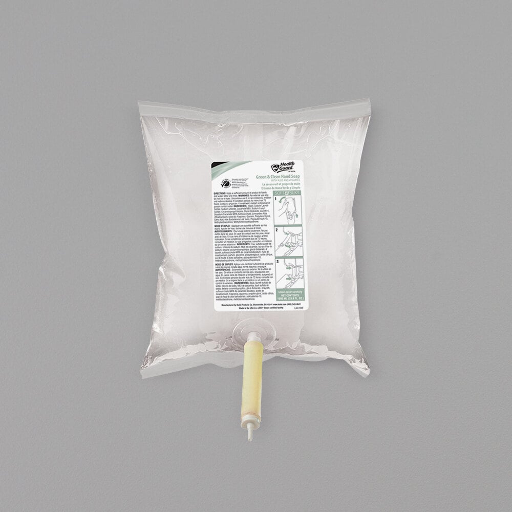 Kutol 7227 Health Guard 1000 mL Biodegradable Boxless Bag-in-Box Green ...