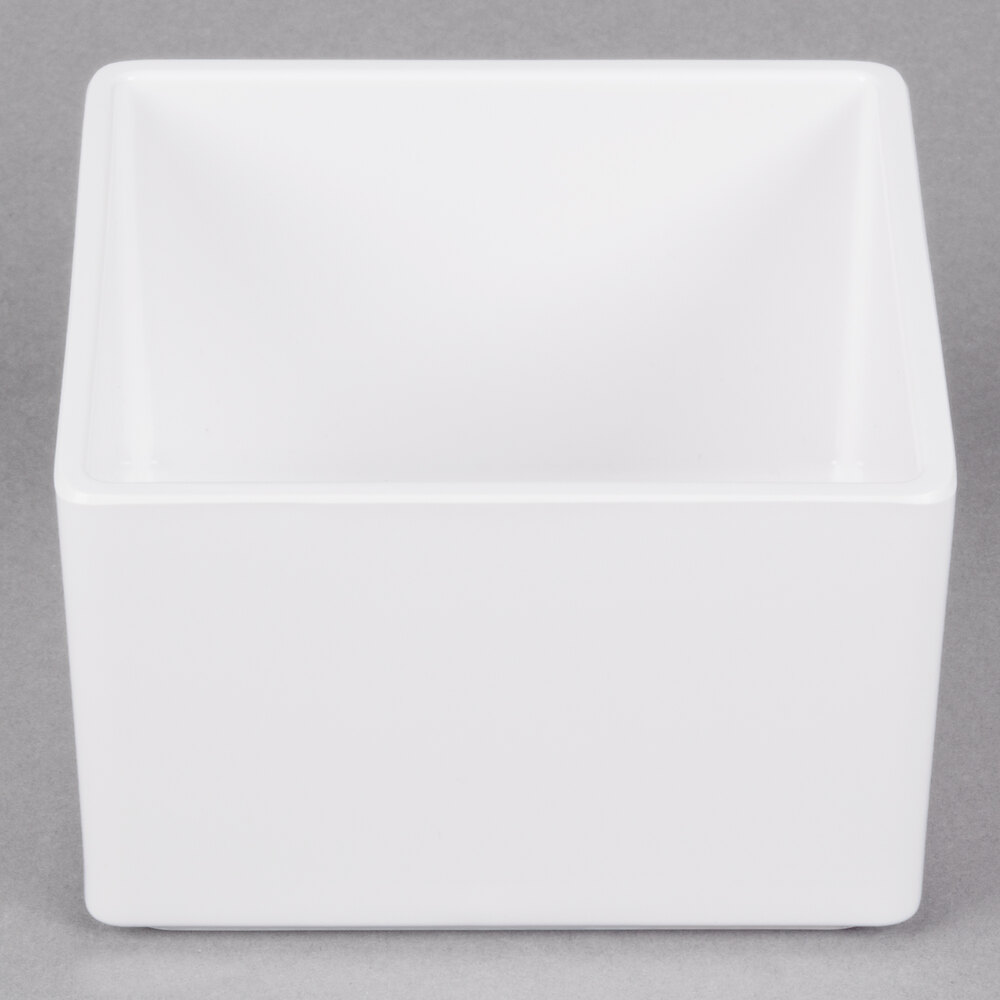 Cal-Mil 1395-15M Cater Choice White Melamine Box - 5" x 5" x 3"