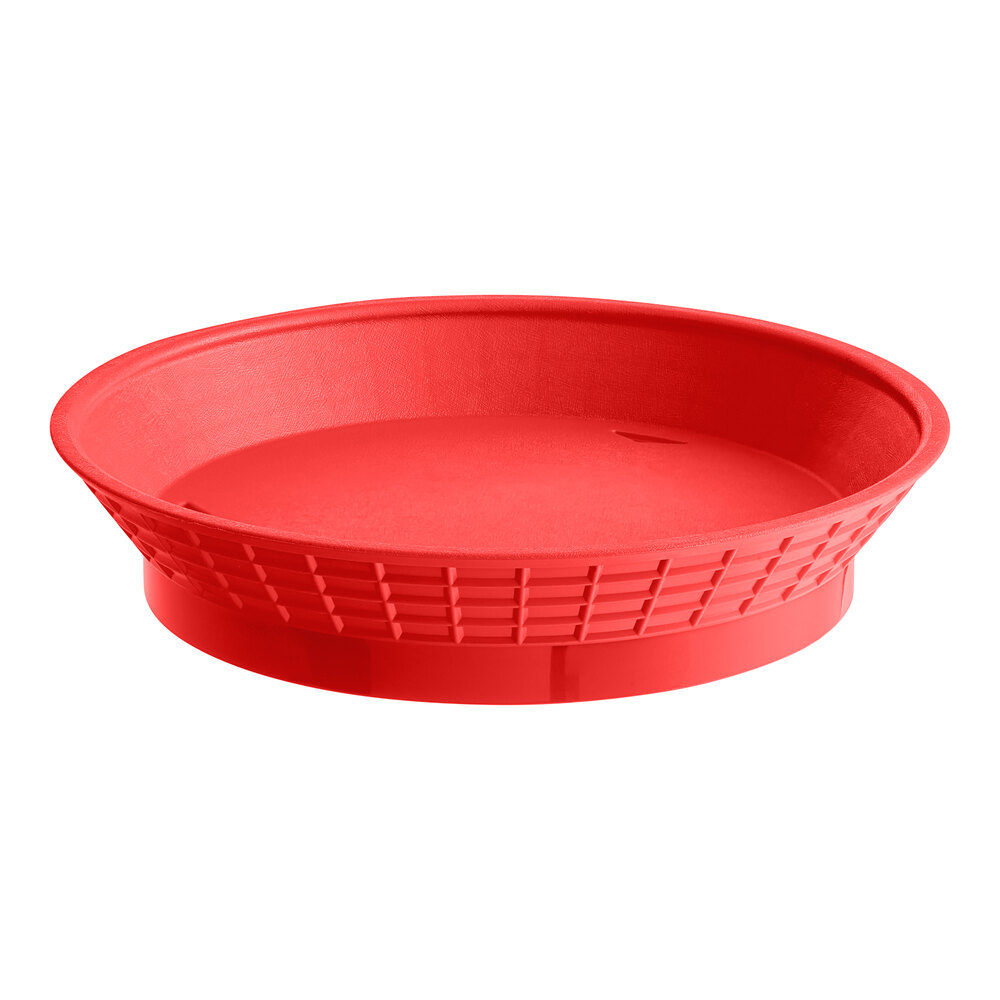 TableCraft 157510R 10 1/2" Red Plastic Diner Platter / Fast Food Basket ...
