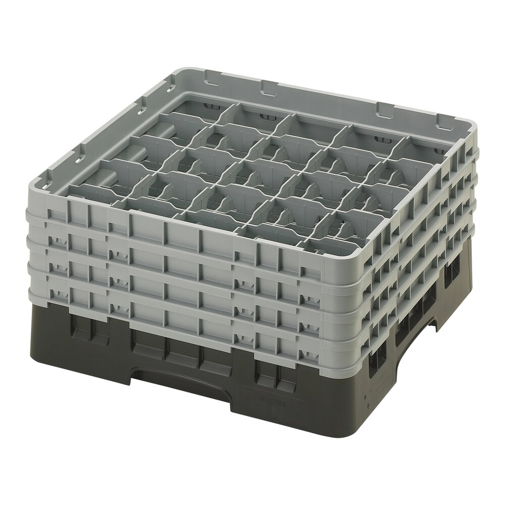 Cambro 25S800110 Camrack 8 1/2" High Customizable Black 25 Compartment ...