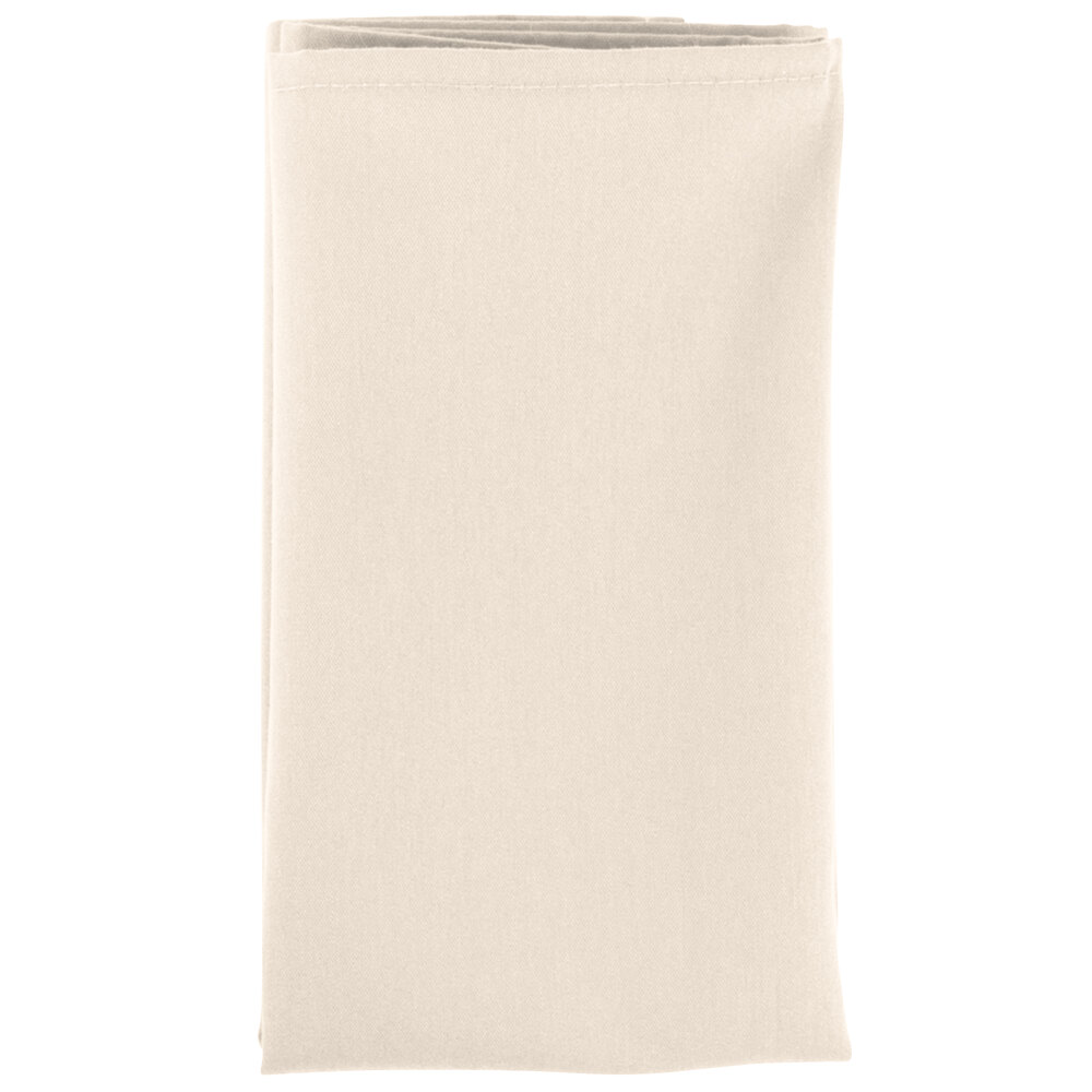 Intedge Ivory 100% Polyester Cloth Napkins, 22" x 22" - 12/Pack