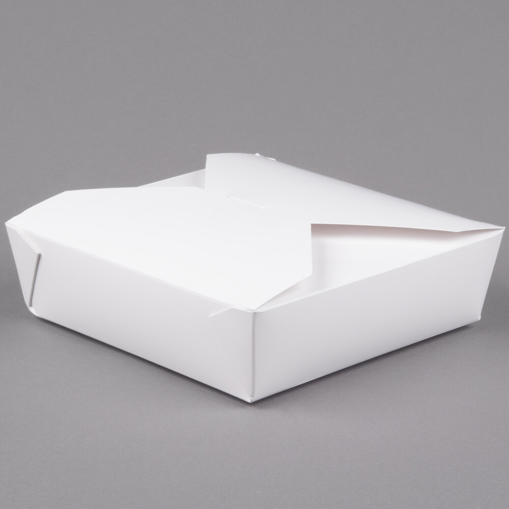 Fold-Pak 05BPWHITEM Bio-Pak 9" x 9" x 2 1/2" White Microwavable Paper ...