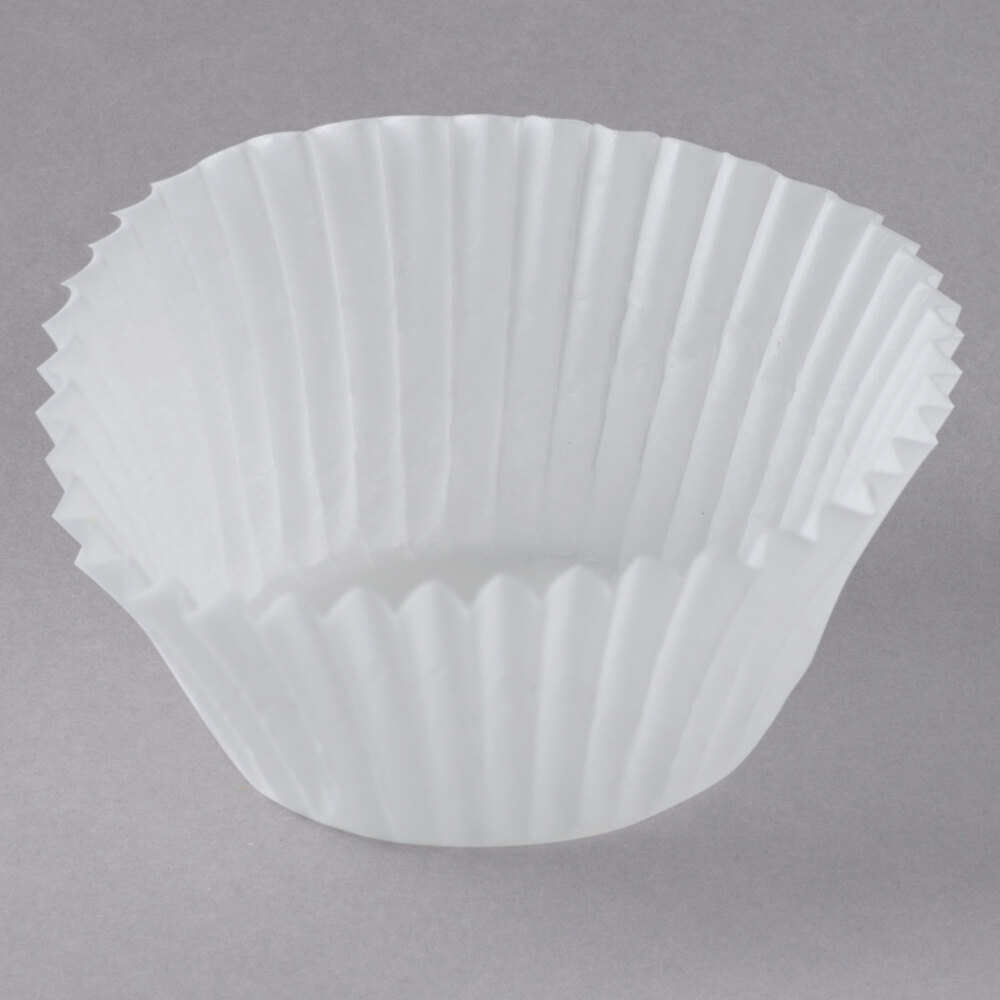 White Fluted Mini Baking Cup 1 1/4" x 7/8" - 1,000/Pack