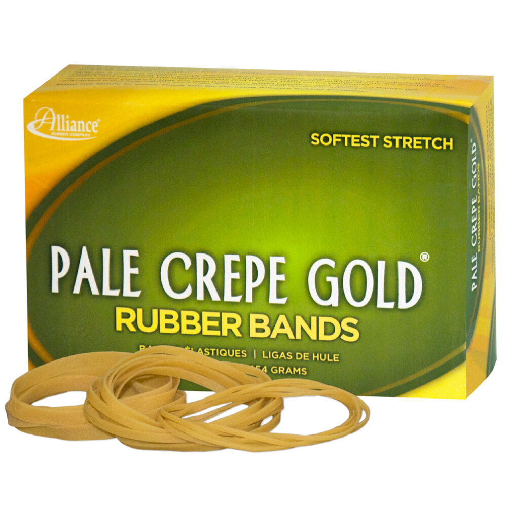 Alliance 20645 Pale Crepe Gold #64 Rubber Bands - 490/Box