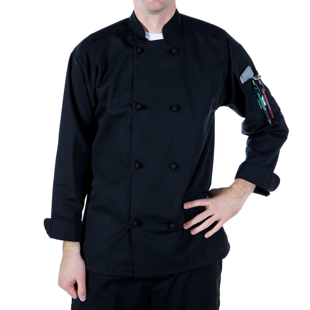 Mercer Culinary Millennia® Unisex Black Customizable Long Sleeve Cook ...