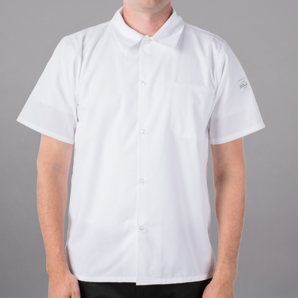 Mercer Culinary Millennia Air® White Customizable Unisex Short Sleeve ...