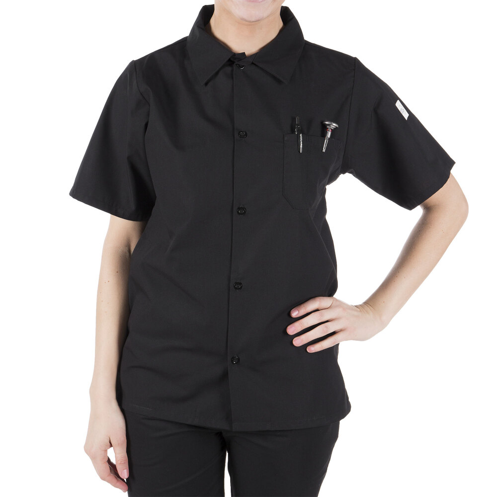 Mercer Culinary Millennia Air® Black Unisex Customizable Short Sleeve ...