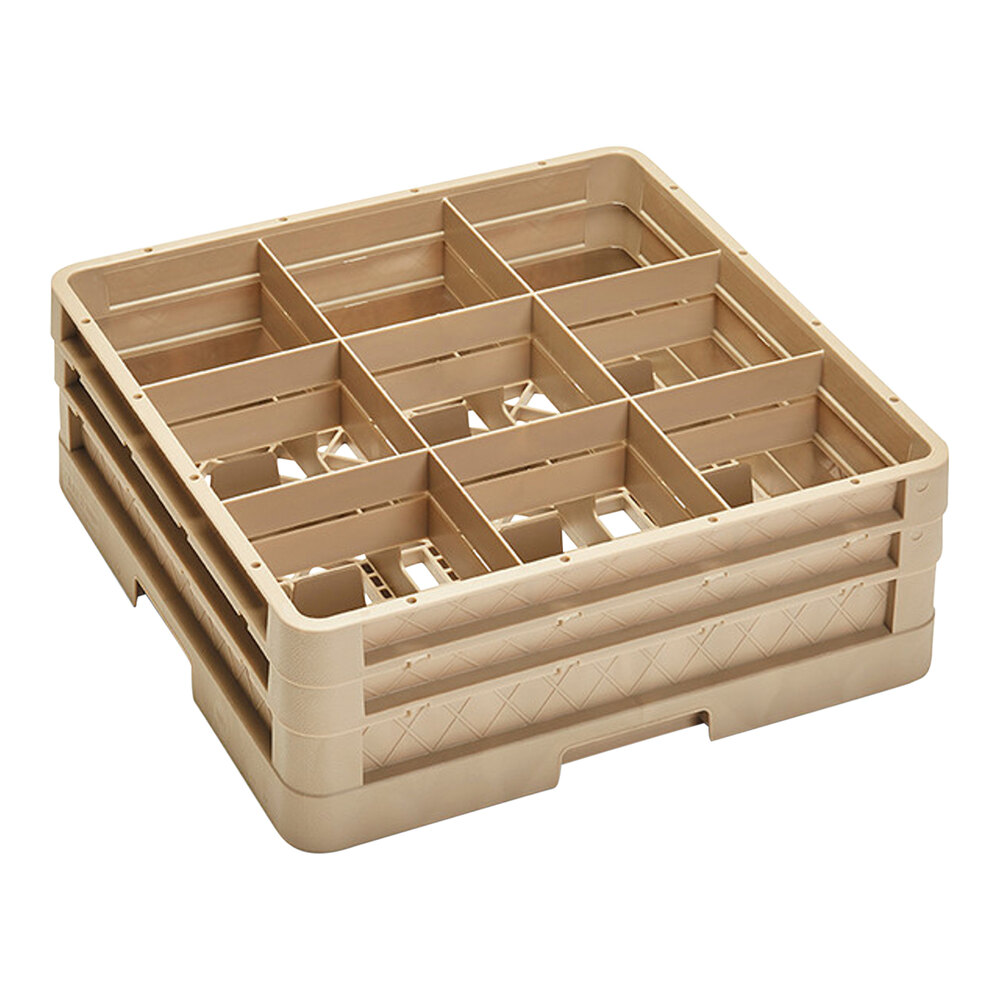 Vollrath CR10FF Traex® 9 Compartment Beige Full-Size Closed Wall 6 3/8 ...