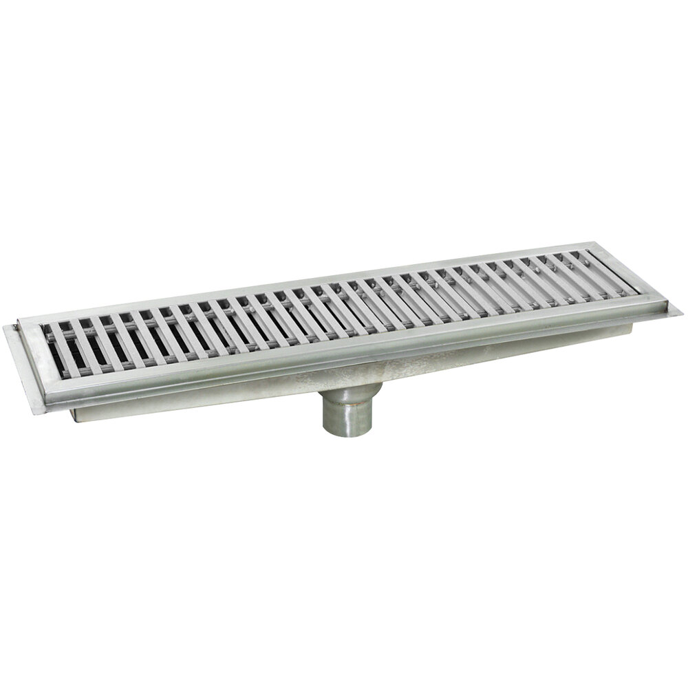 Eagle Group FT-1248-SG 12" x 48" Floor Trough with Stainless Steel Grating