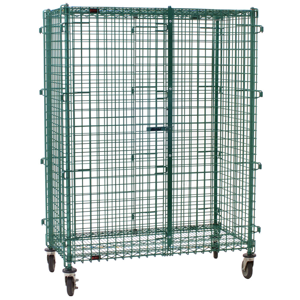 Eagle Group CSC2436E Mobile Green Epoxy Security Cage - 27 1/4" x 39 1/ ...