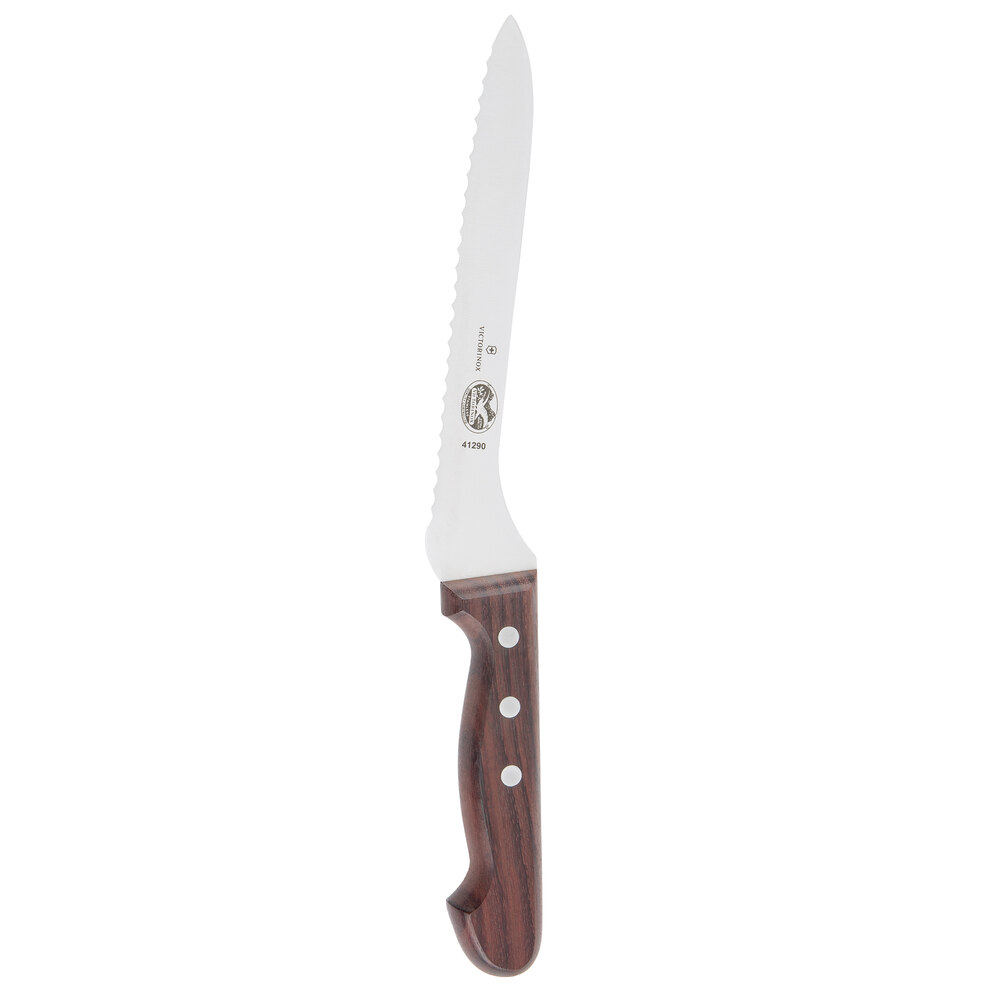 Victorinox 7.6058.19 7" Serrated Edge Offset Sandwich Knife with Wood ...