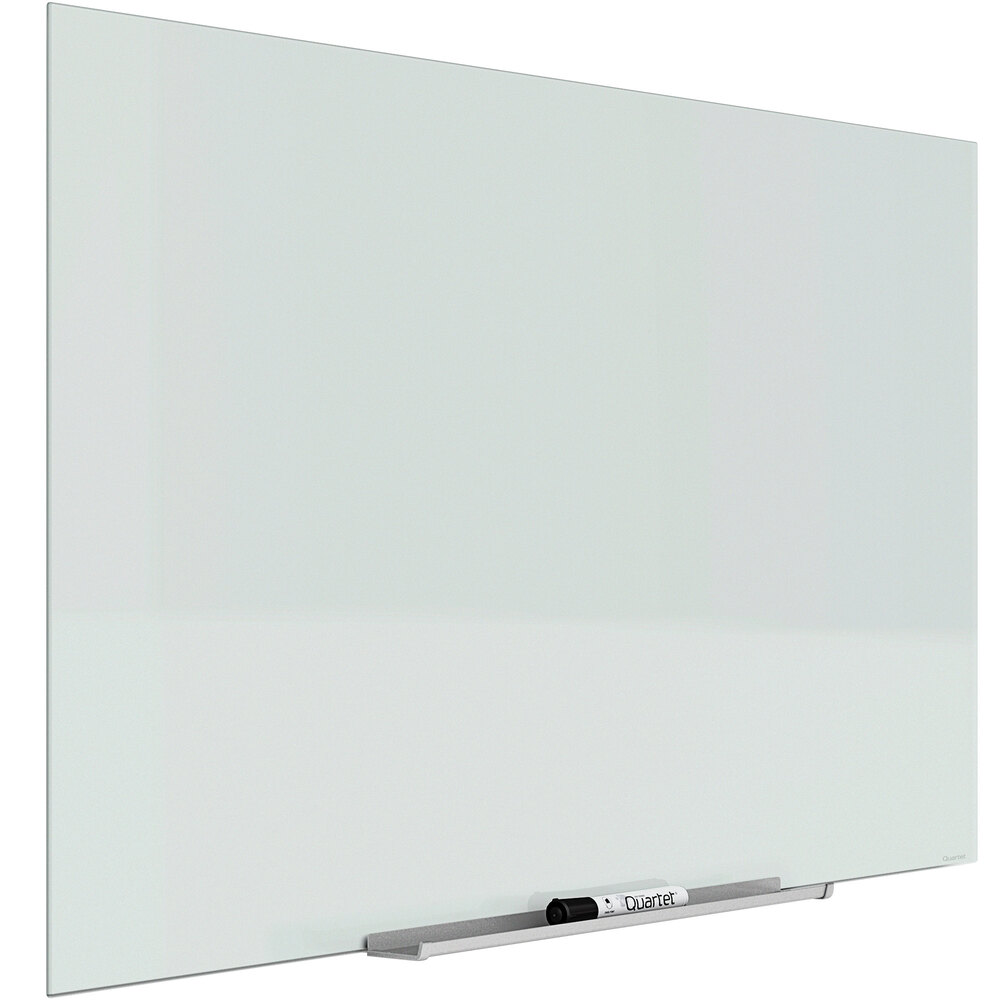 Quartet G8548IMW 85" x 48" White Frameless Magnetic Glass Markerboard