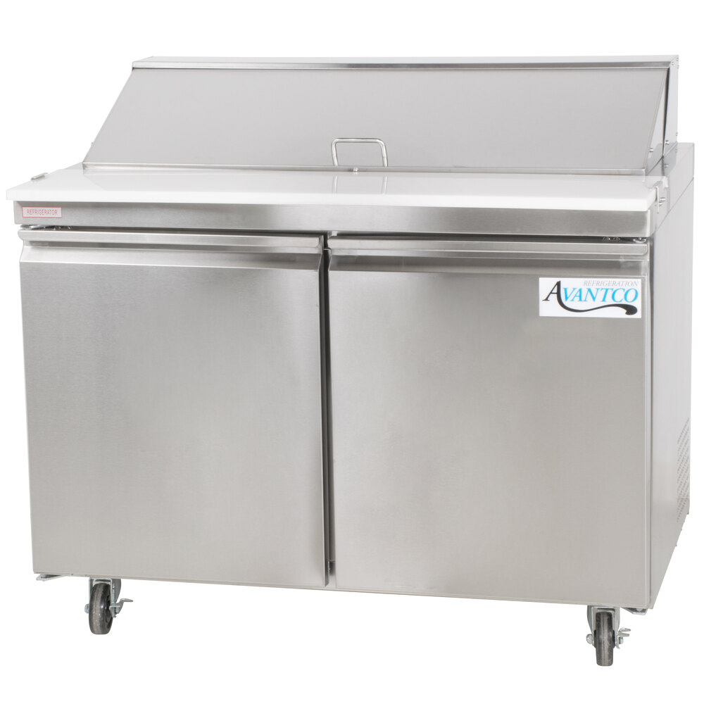 Avantco SS-PT-48-HC 46 3/4" 2 Door Stainless Steel Refrigerated ...
