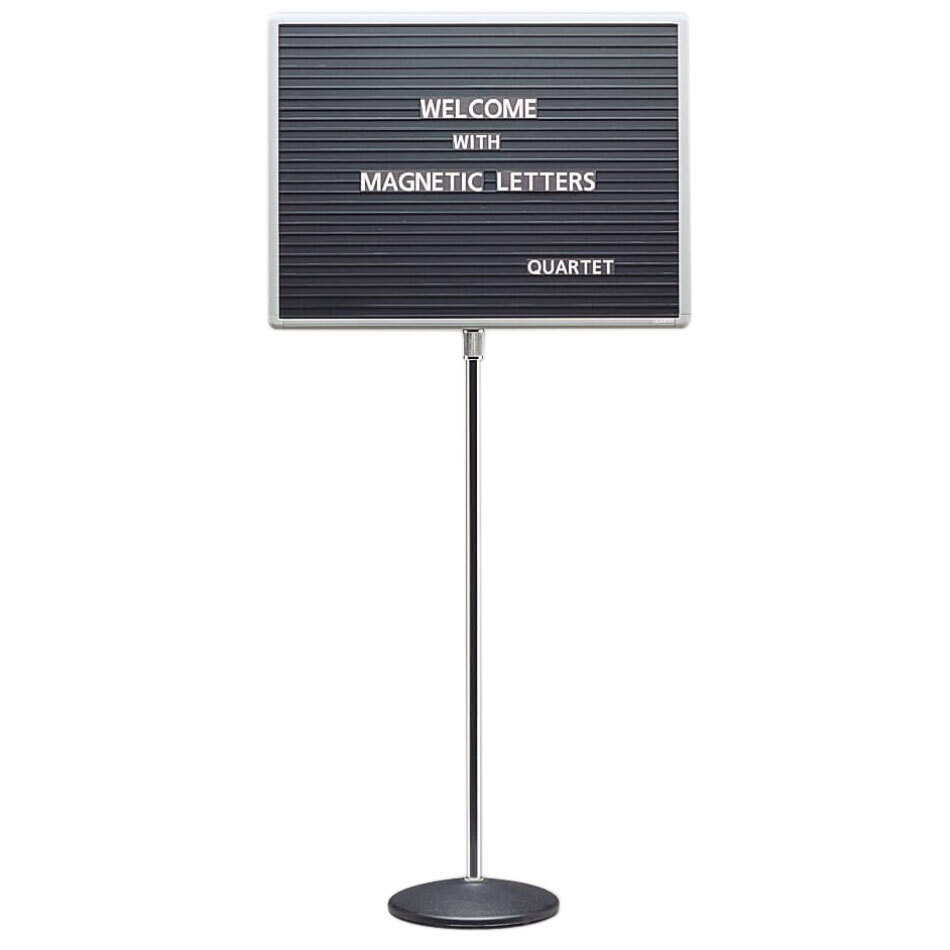Quartet 7921M 45" to 62" Black Adjustable Aluminum Single Pedestal ...