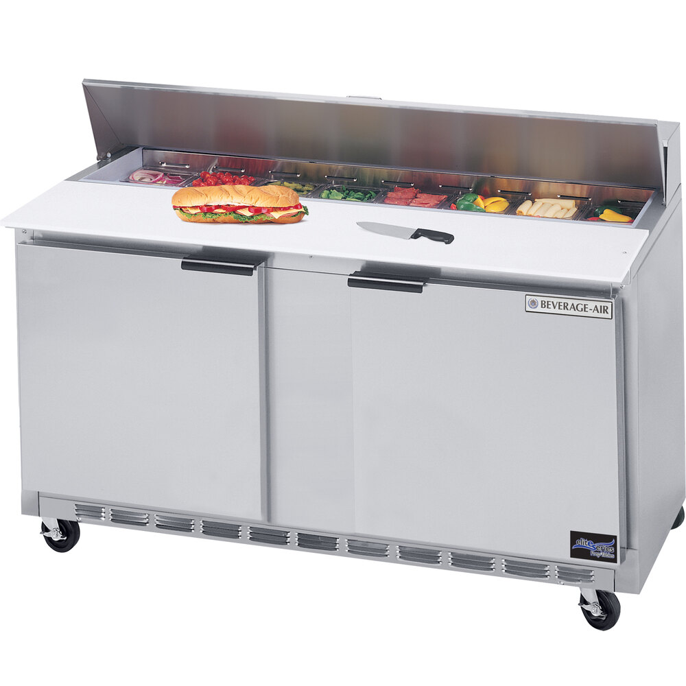 Beverage-Air SPE60-12 60" Two Door Refrigerated Salad / Sandwich Prep Table