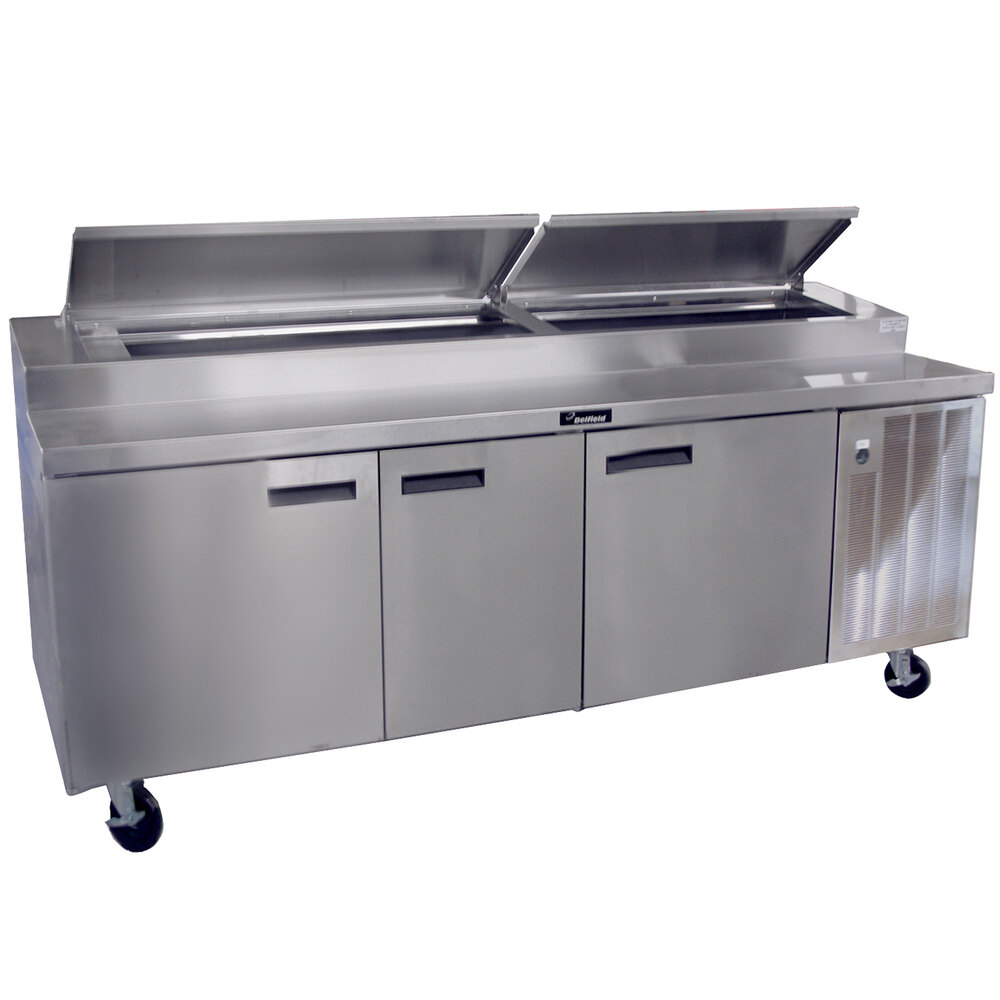 Delfield 18691PTBMP 91" Three Door Refrigerated Pizza Prep Table