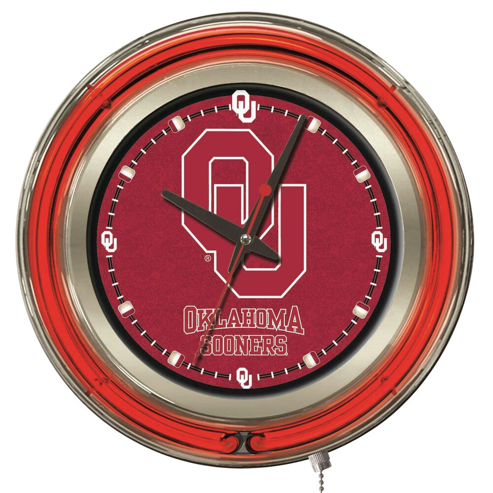 Holland Bar Stool Clk15Oklhma University of Oklahoma 15" Neon Clock