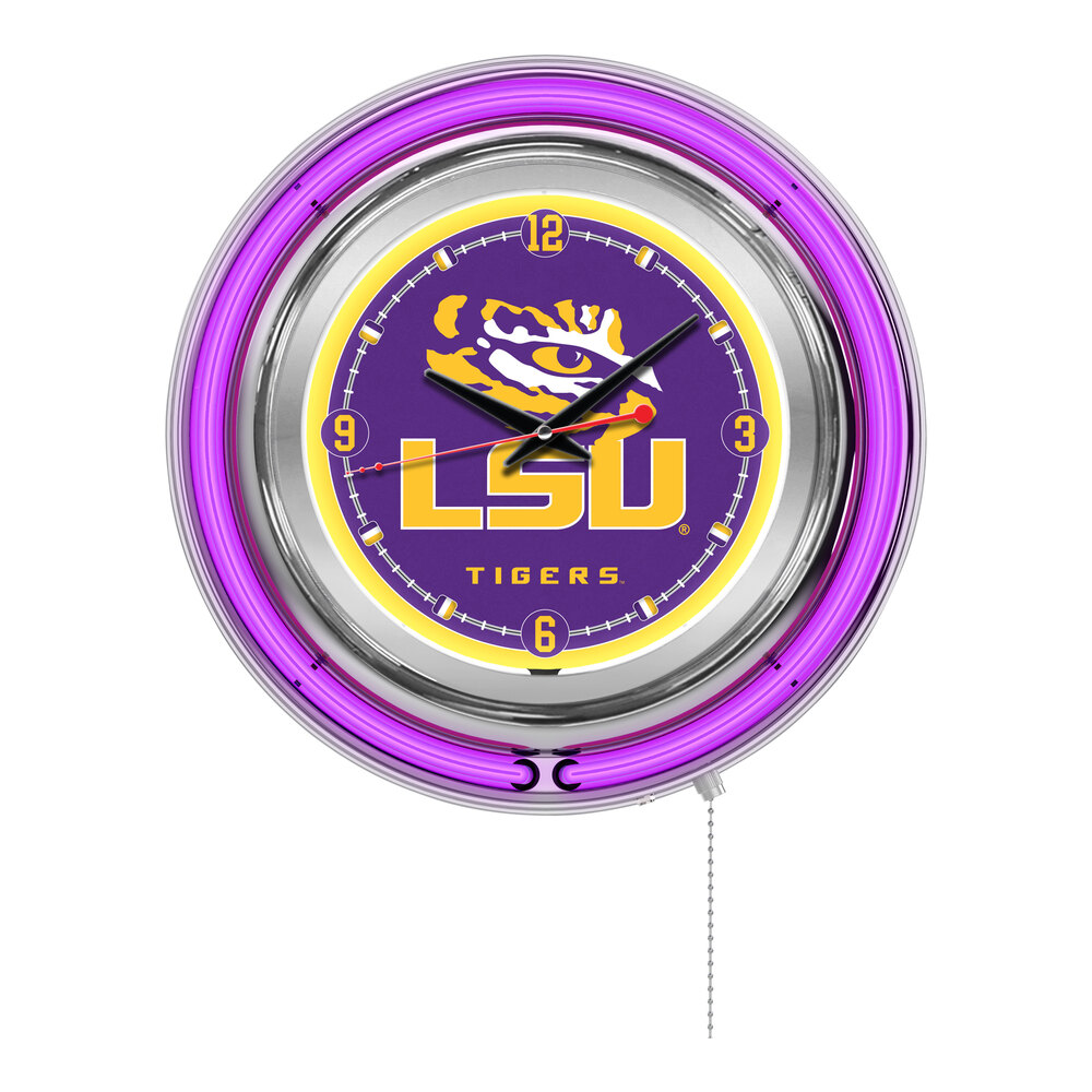 Holland Bar Stool Clk15LaStUn Louisiana State University 15" Neon Clock