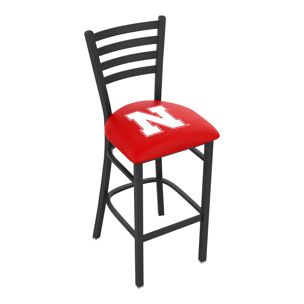 Holland Bar Stool L00430Nebrun Black Steel University of Nebraska Bar ...