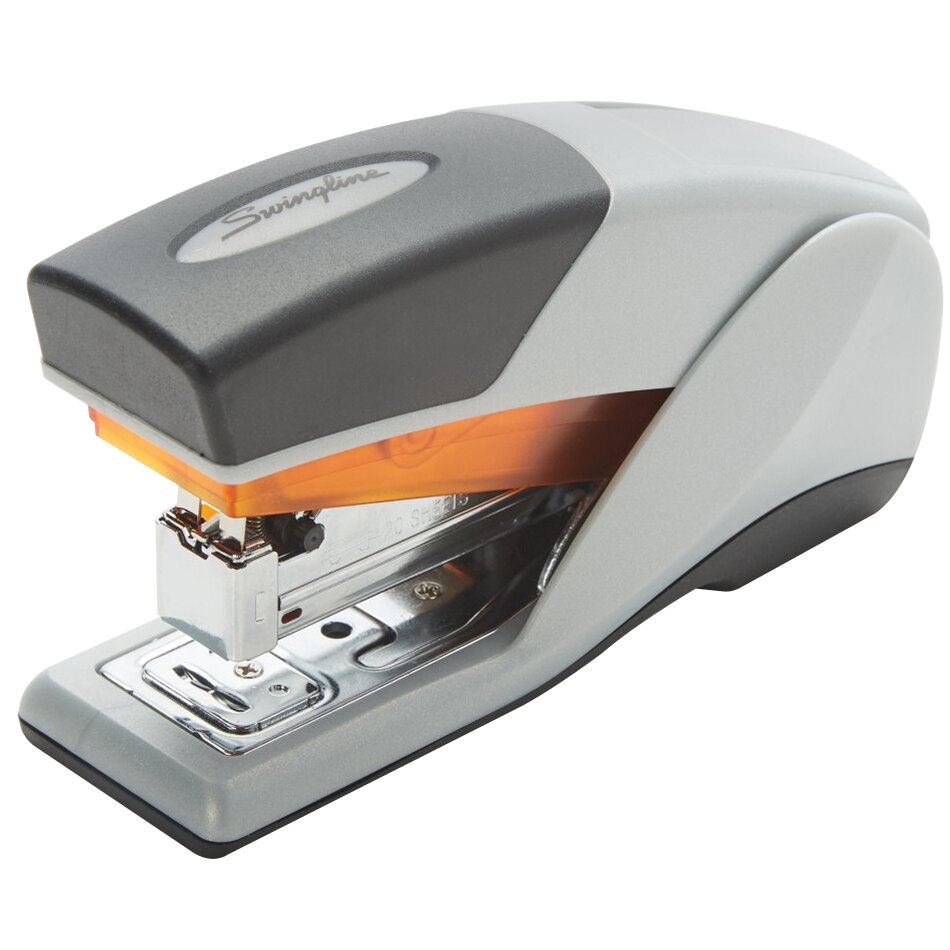 Swingline 66412 Optima 25 Sheet Gray / Orange Half Strip Reduced Effort ...