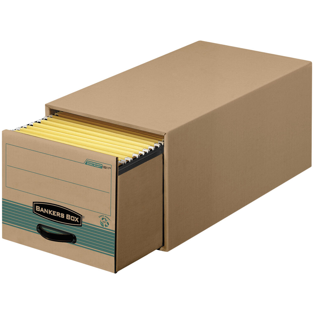 Bankers Box 1231101 25 1/2" x 14" x 11 1/2" Kraft / Green Letter Sized ...