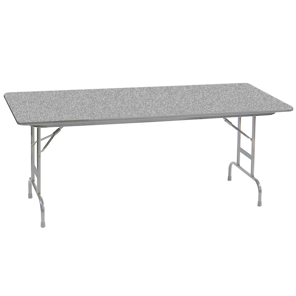 Correll 30" x 72" Rectangular Gray Granite High Pressure Heavy Duty Adjustable Folding Table