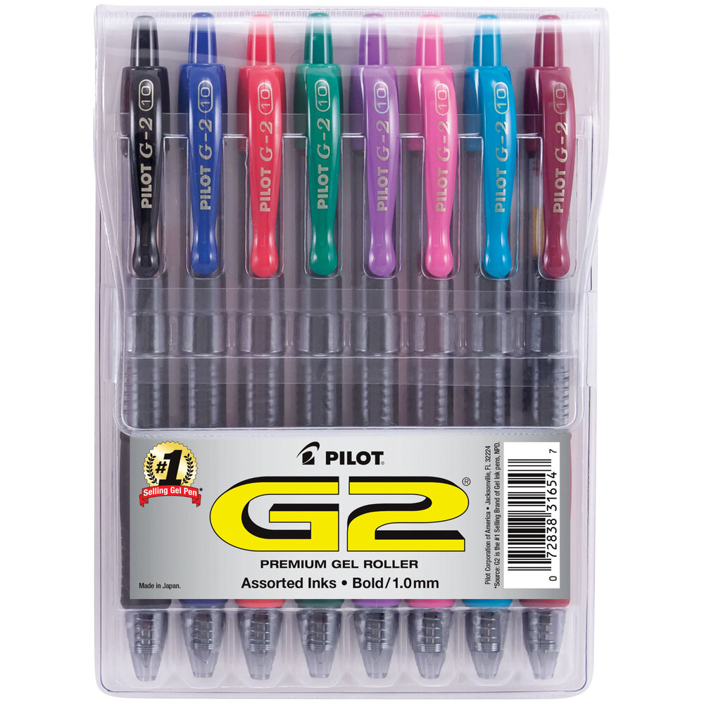Pilot 31654 G2 Premium Assorted Ink with Tinted Barrel 1mm Retractable ...