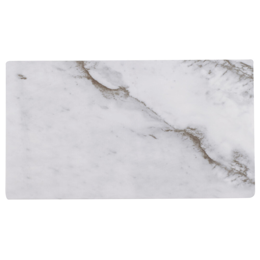 Thunder Group SB514W 14 3/4" x 8 1/4" White Shadow Faux Marble Melamine ...