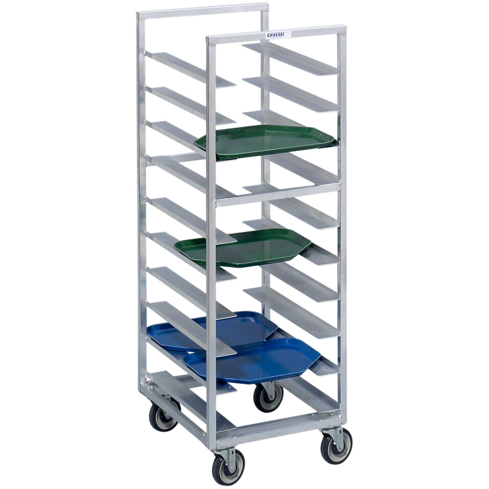 Channel T440A6 18 Tray Bottom Load Aluminum Trapezoidal Cafeteria Tray ...