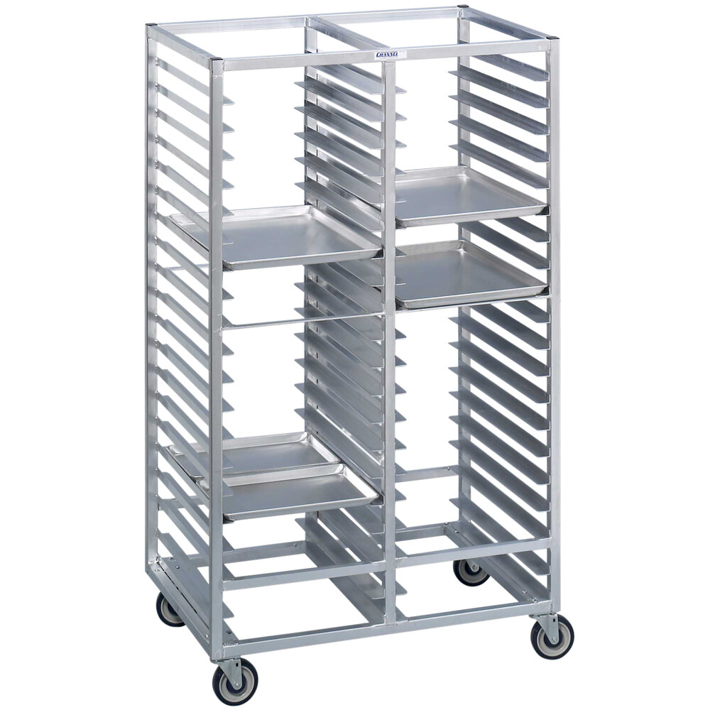 Channel 457A 80 Tray Bottom Load Double Aluminum Cafeteria Tray Rack ...