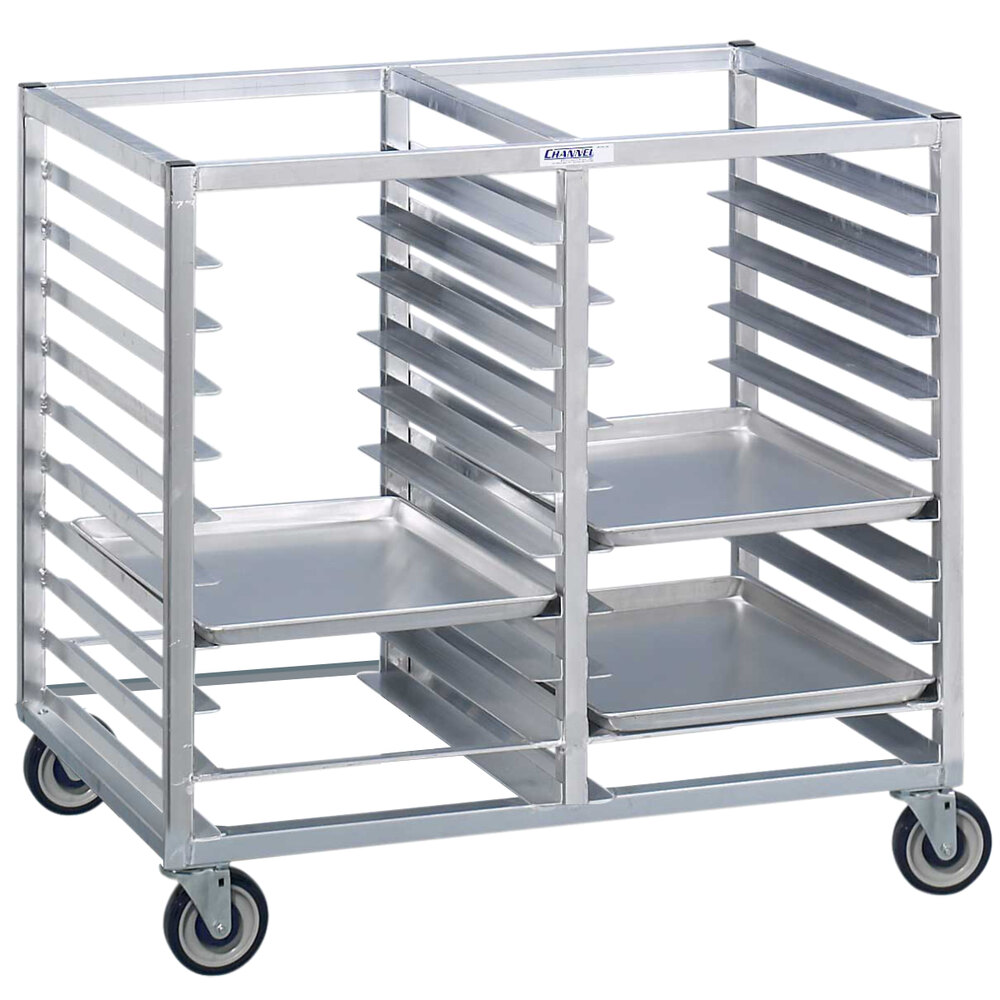 Channel 466A3 30 Tray Bottom Load Double Aluminum Cafeteria Tray Rack ...