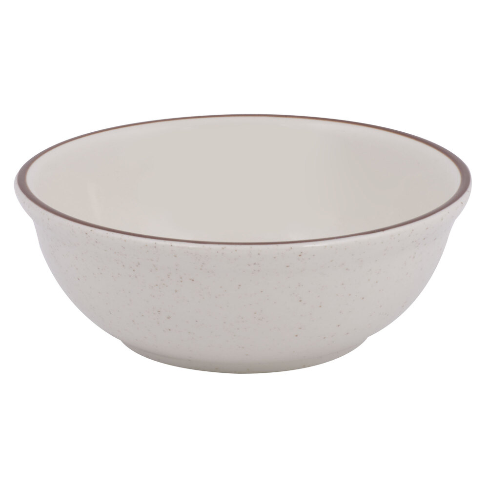 Tuxton TBS-018 Bahamas 15 oz. Brown Speckle China Nappie Bowl - 36/Case