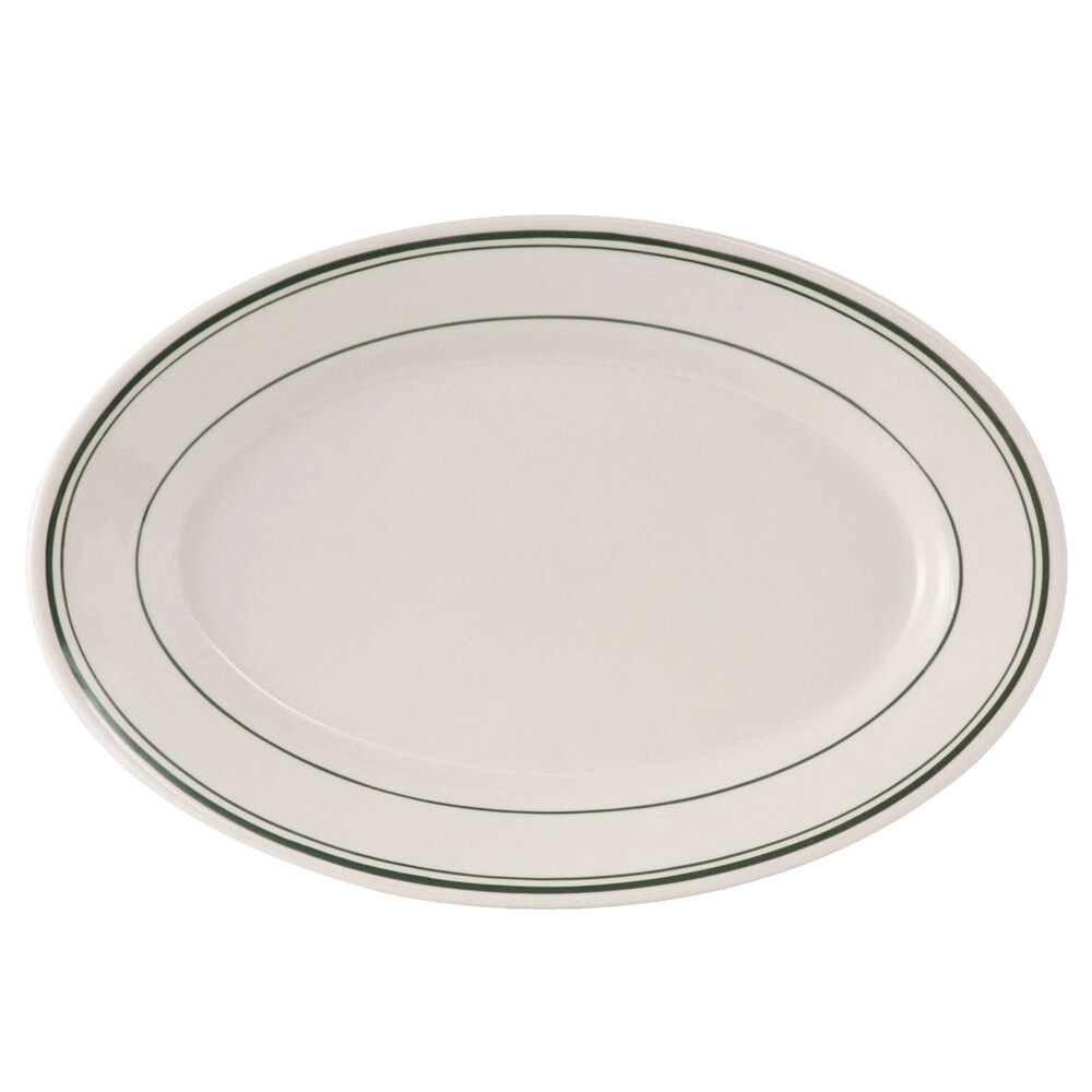 Tuxton TGB-026 Green Bay 8 1/4" x 5 3/4" Oval Ivory (American White ...