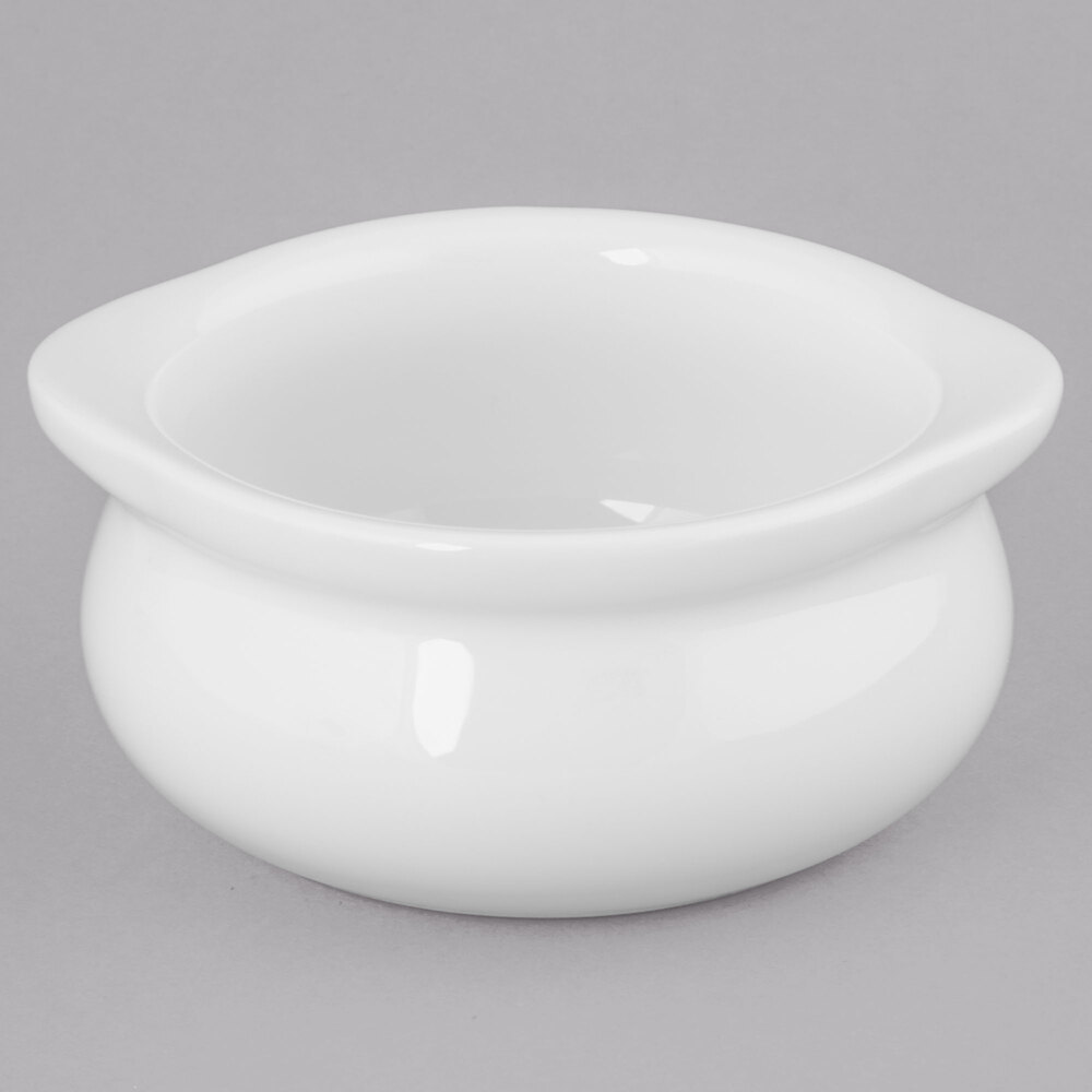 Tuxton BWS-1203 12 oz. Porcelain White China Onion Soup Crock - 12/Case