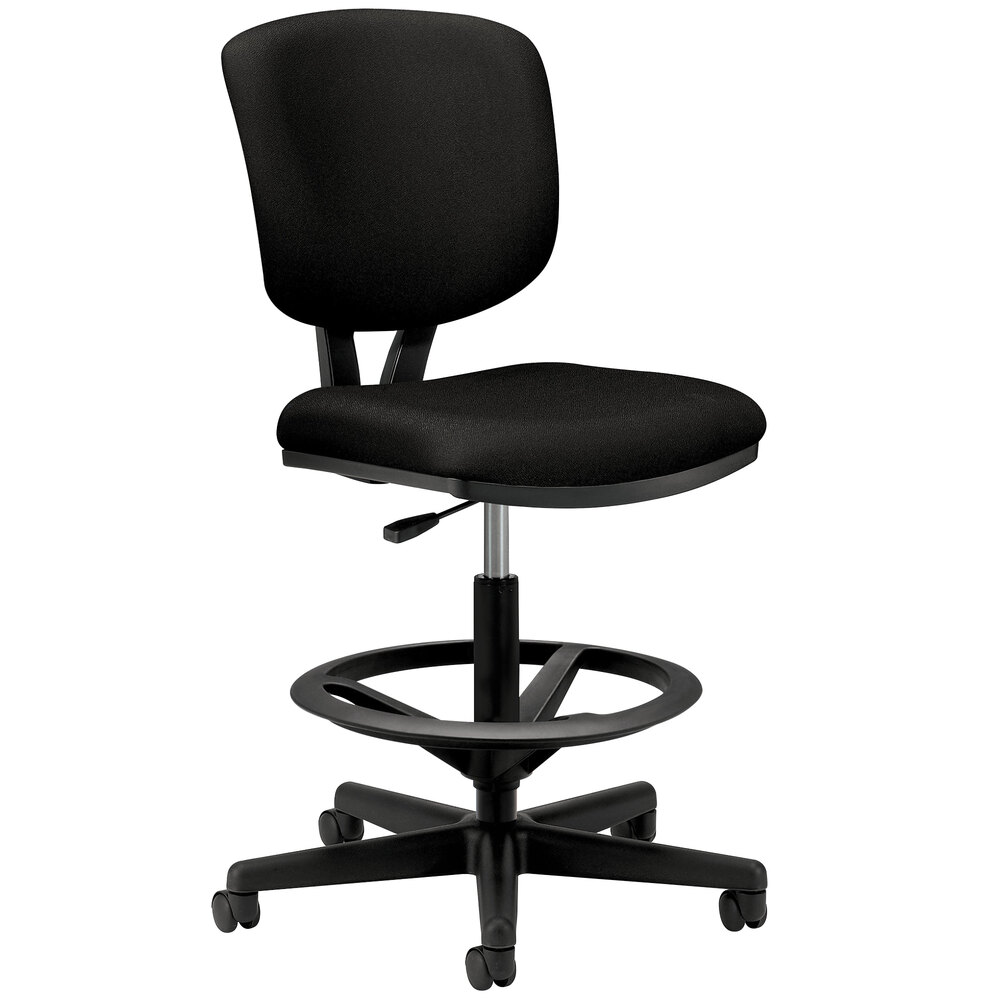 HON 5705SB11T Volt Series Adjustable Black Leather Task Stool